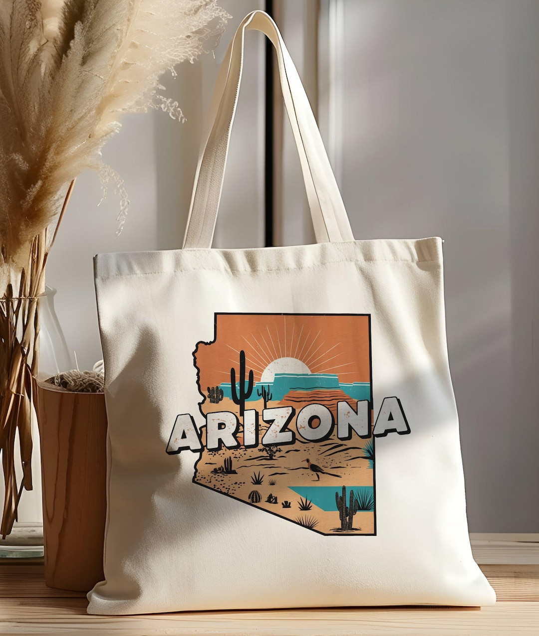 Arizona Canvas Tote Bag, Reusable Shopper, Book Tote, Bff Gift, Arizona ...