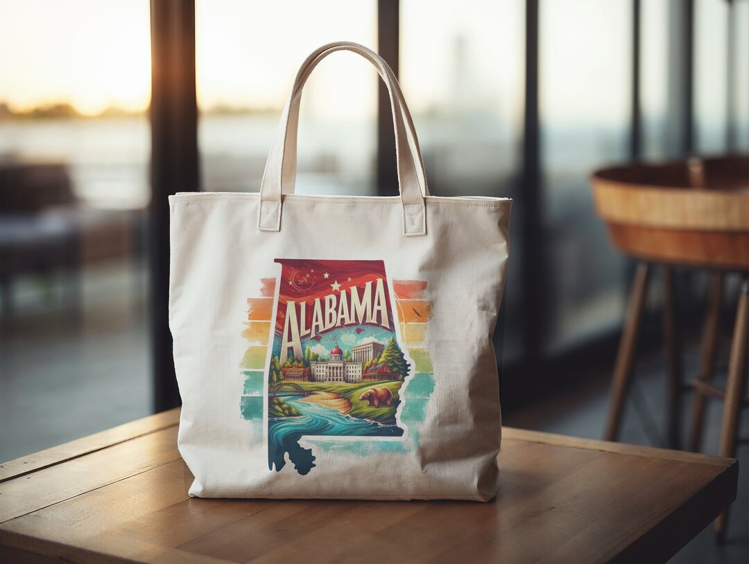 Alabama Canvas Tote Bag, Gift Tote, Reusable Shopper, Book Tote ...