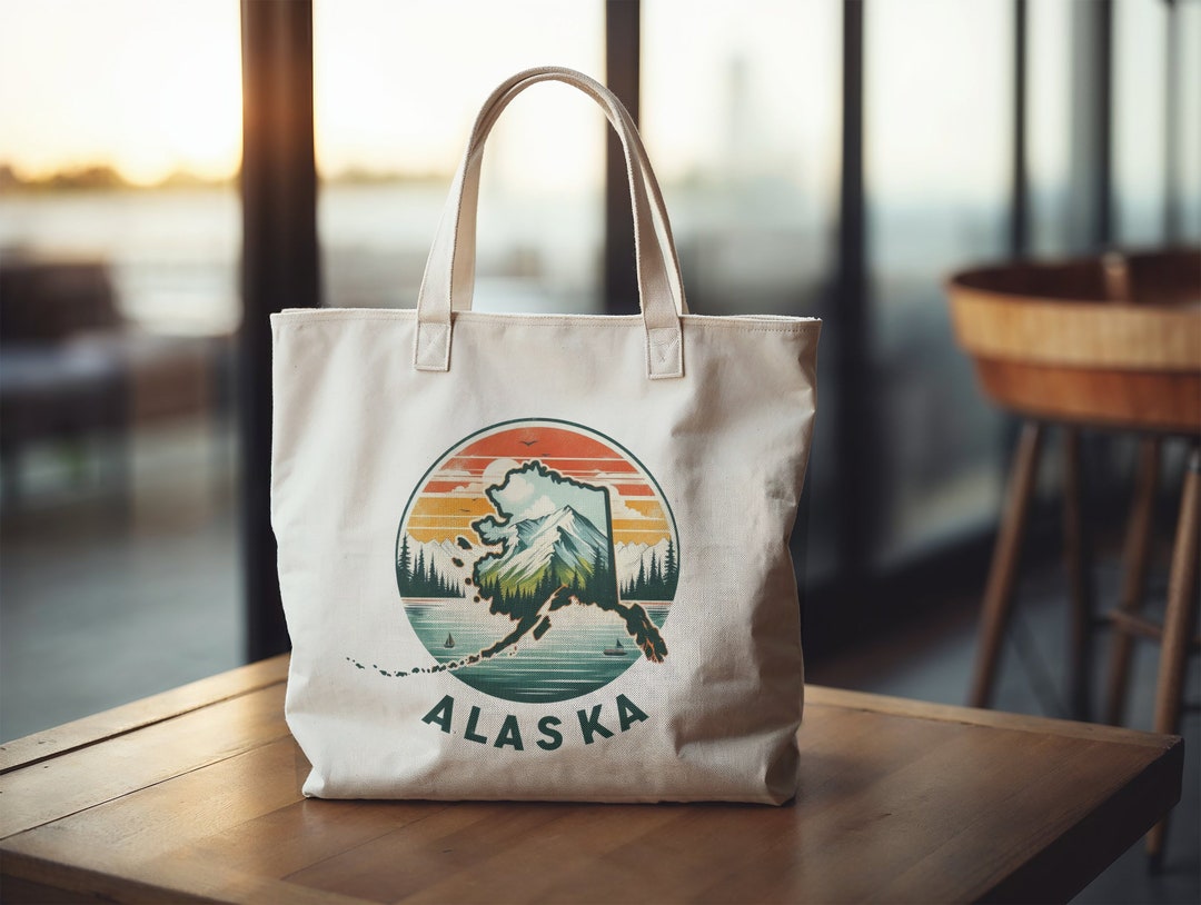 Alaska Canvas Tote Bag, Gift Tote, Reusable Shopper, Book Tote, Library ...