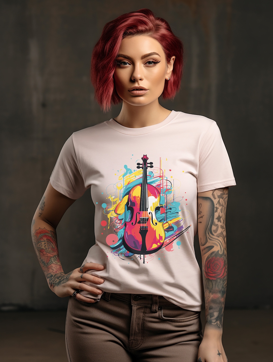 Pop Art Abstract Cello Shirt/orchestra/school Orchestra/gift for ...