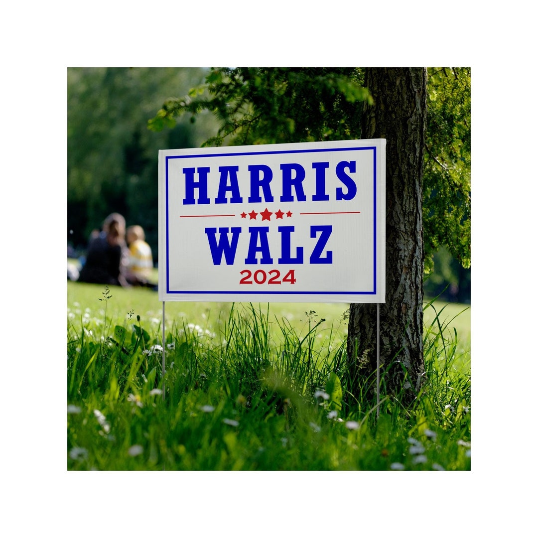 Kamala Harris Yard Sign, Harris 24 Yard Sign, Kamala Walz Lawn Sign ...