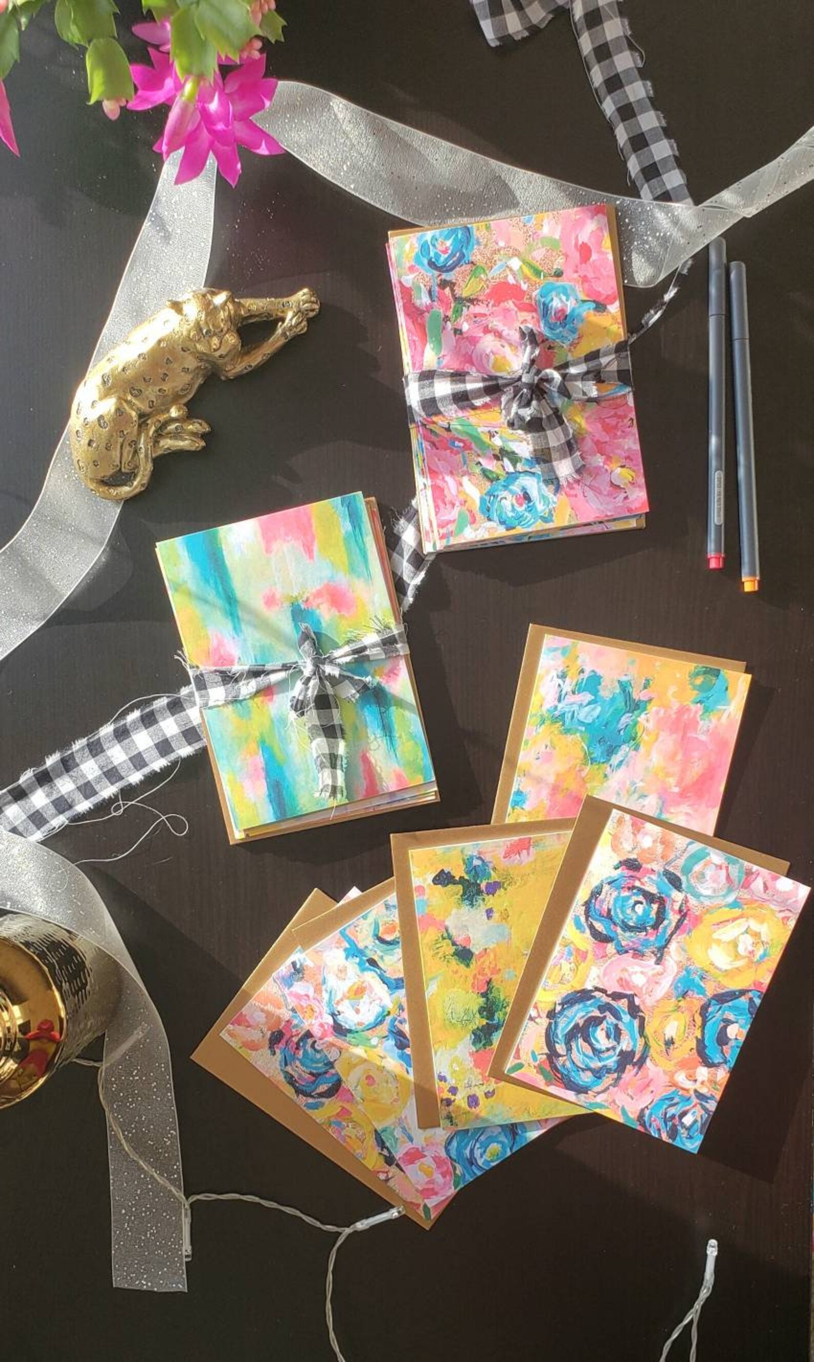 Holiday Cards Set, Assorted Vibrant Cards, Floral Greeting Cards ...