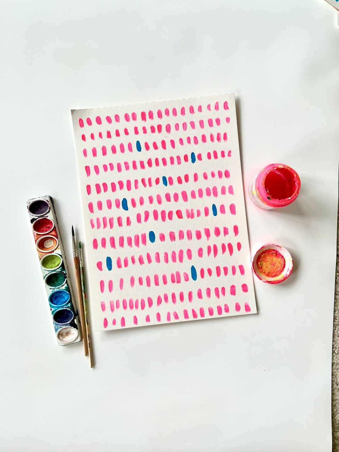 Simple, Pink and Blue, Line Art, Minimalistic Art, Meditative, Simple ...