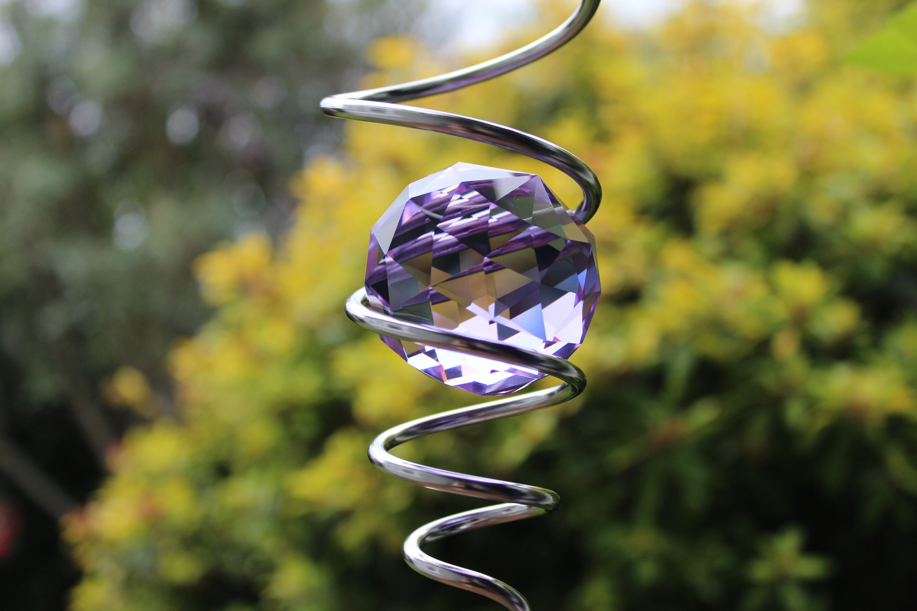 Spiral Crystal Wind Spinner Weight, 7 Colour Options, Garden Art ...