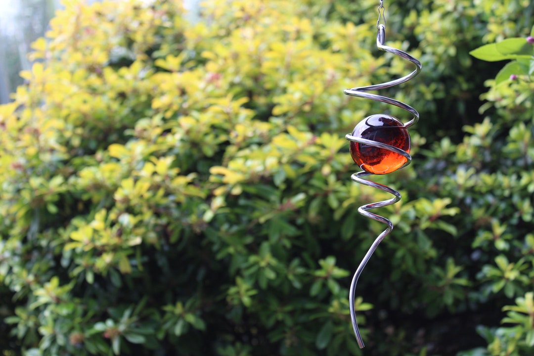 Spiral Wind Spinner Weight, 4 Colour Options, Garden Art, Crystal Glass ...