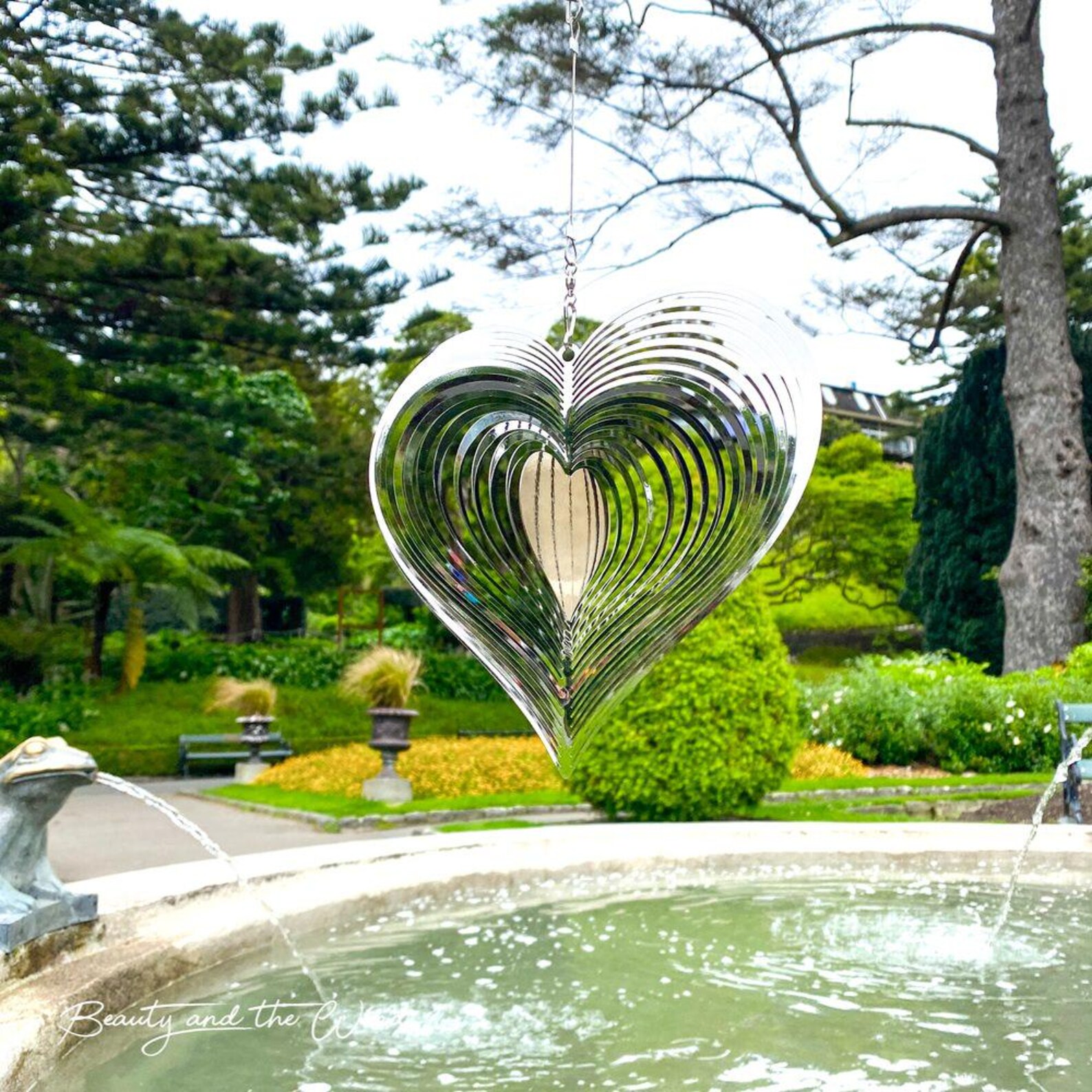 Heart Wind Spinner – Stainless Steel Metal Garden Art | Kinetic Outdoor ...