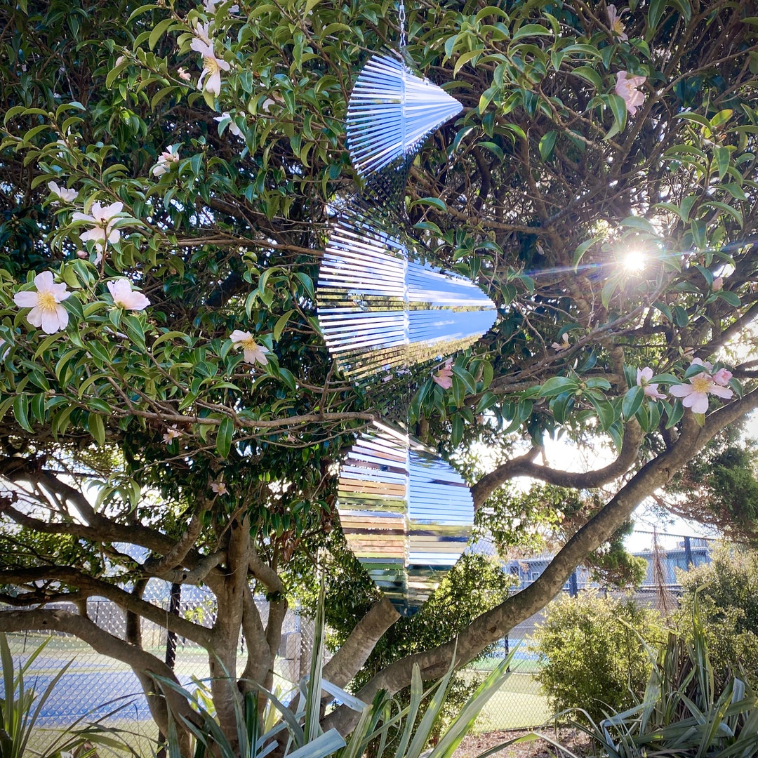 Silver Giant Helix Wind Spinner 21.6 Inch Long, Stainless Steel ...