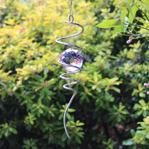Spiral Crystal Wind Spinner Weight, 7 Colour Options, Garden Art ...