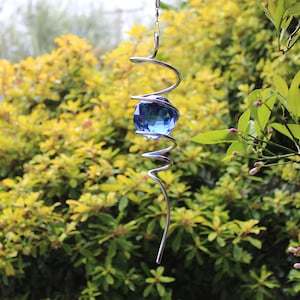 Spiral Crystal Wind Spinner Weight, 7 Colour Options, Garden Art ...