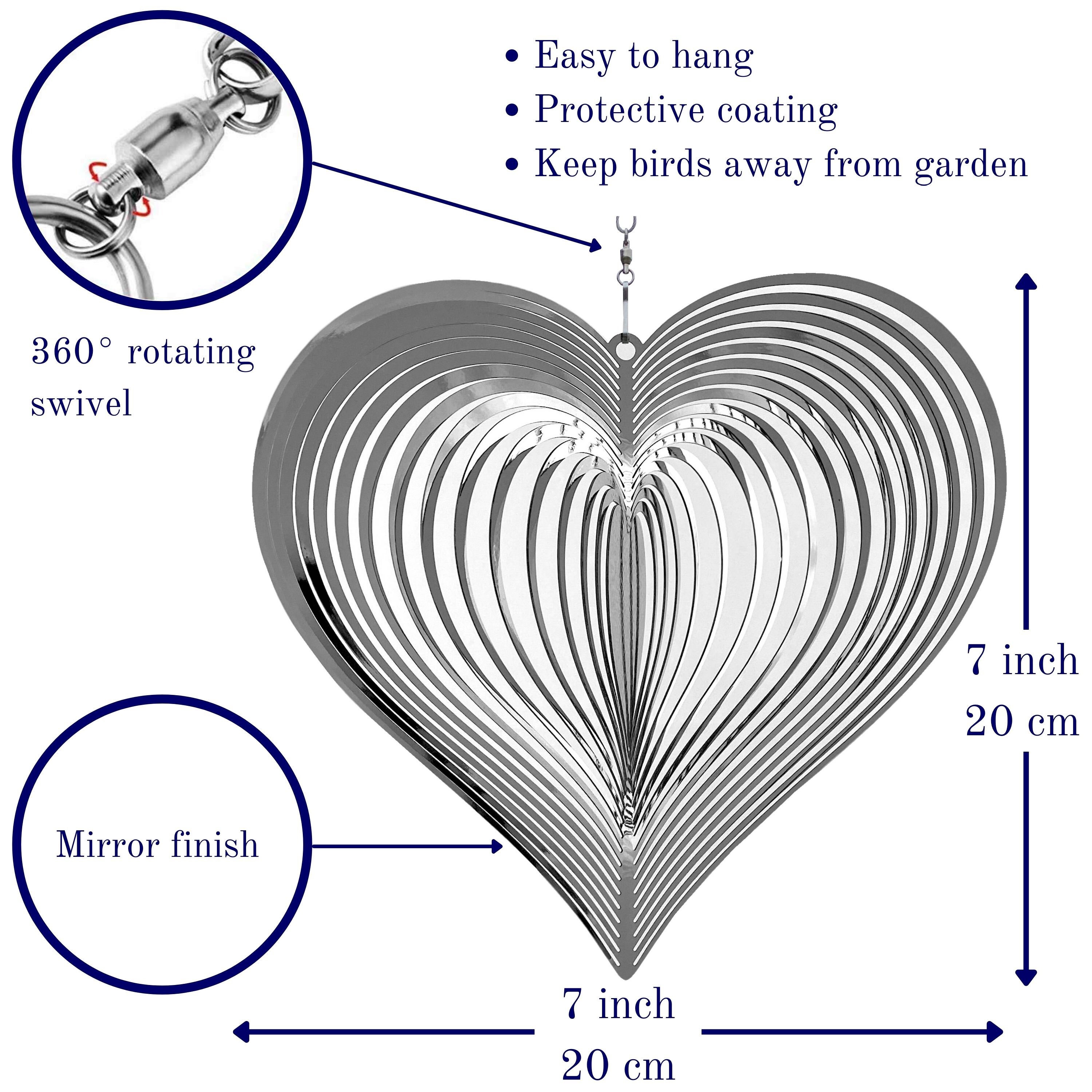 Heart Wind Spinner Metal Kinetic Hanging Sculpture for - Etsy