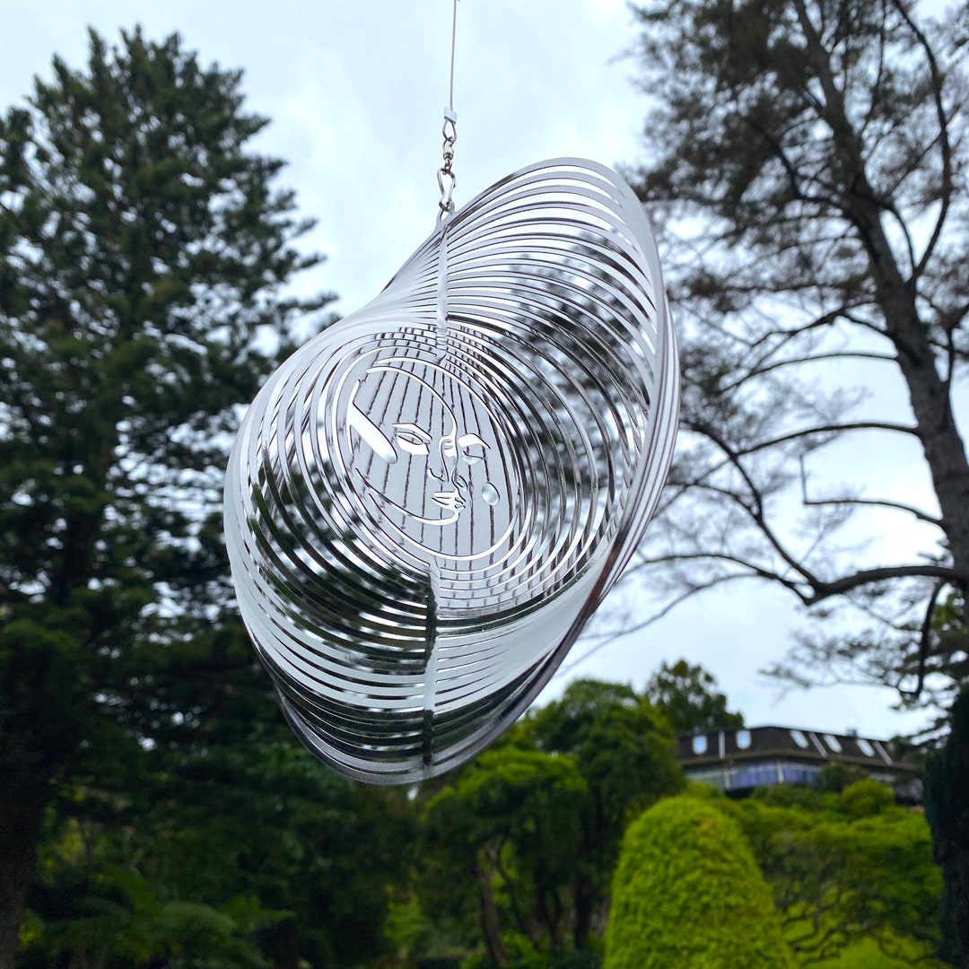Sun & Moon Wind Spinner Metal Kinetic Hanging Sculpture for Outdoors - Etsy