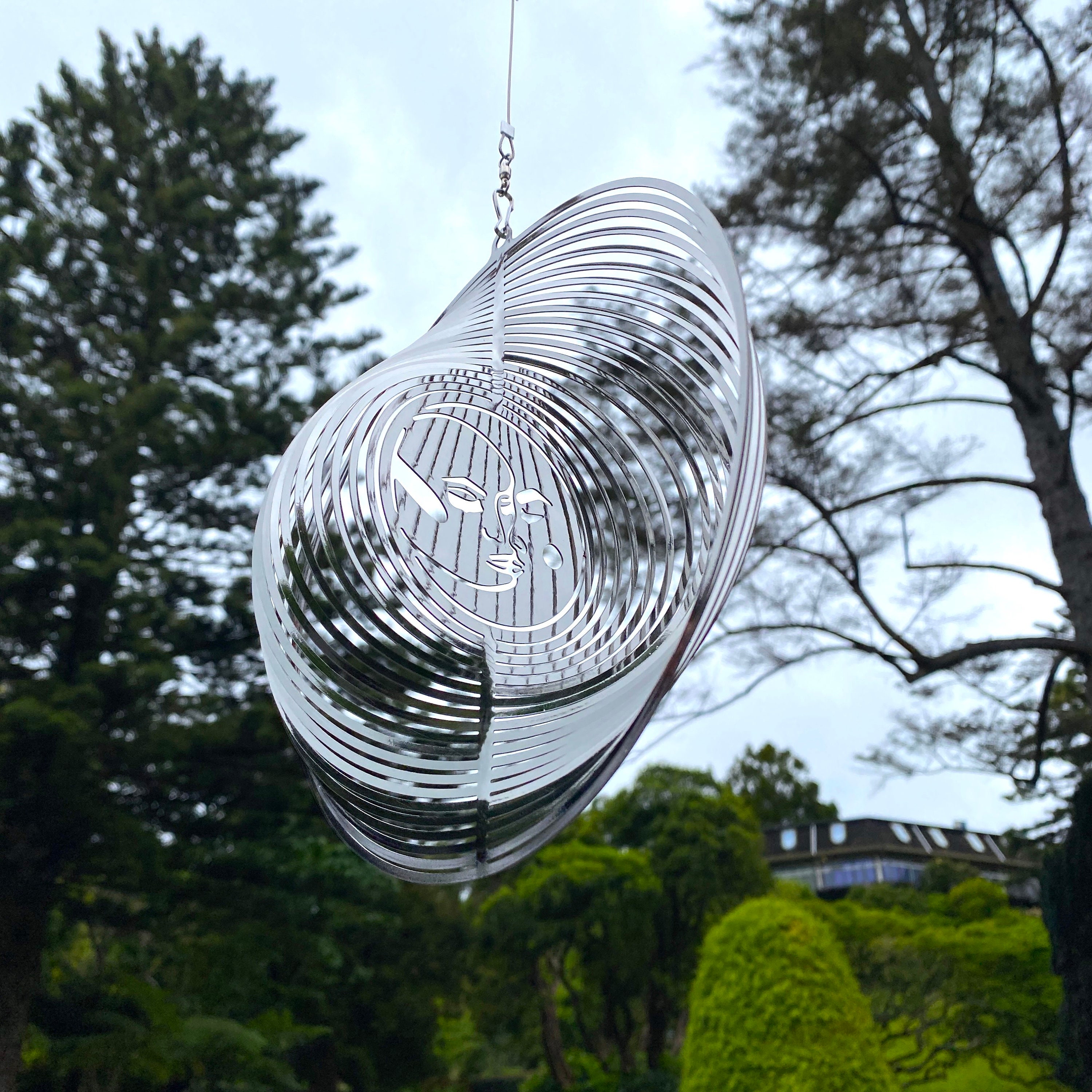 Sun & Moon Wind Spinner Metal Kinetic Hanging Sculpture for Outdoors - Etsy