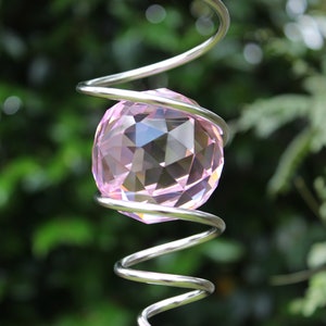 Spiral Crystal Wind Spinner Weight, 7 Colour Options, Garden Art ...