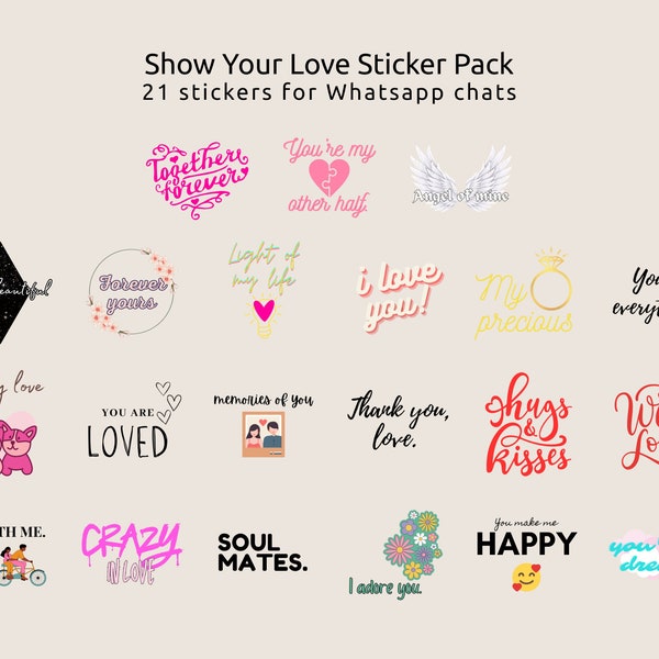 Whatsapp Love Stickers - Etsy