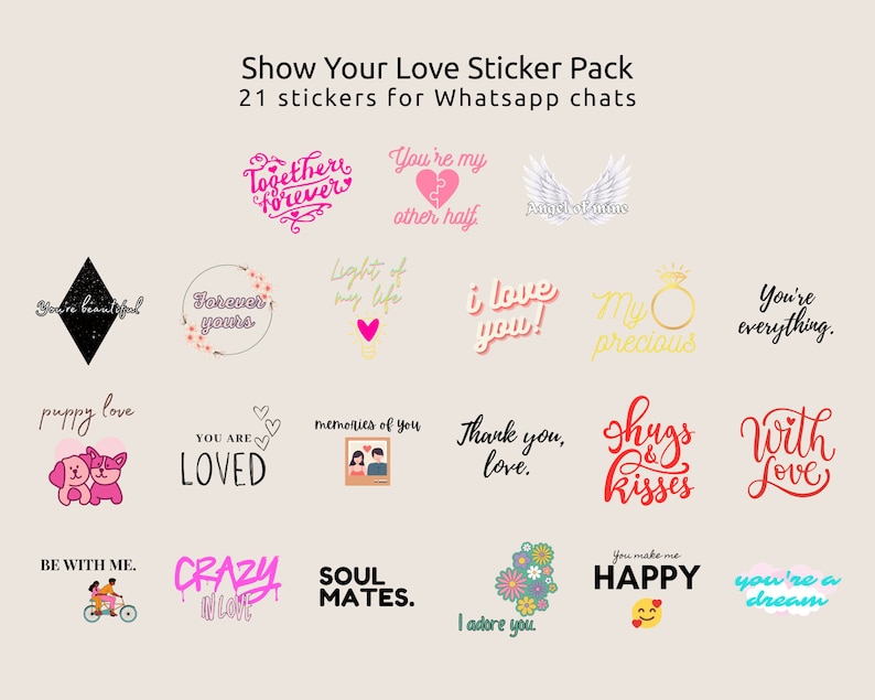 Show Your Love Sticker Pack for Whatsapp Chats | Love Stickers Whatsapp ...