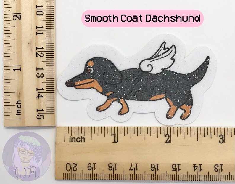 Glitter Dachshund Angel Dogs Vinyl Stickers - Etsy