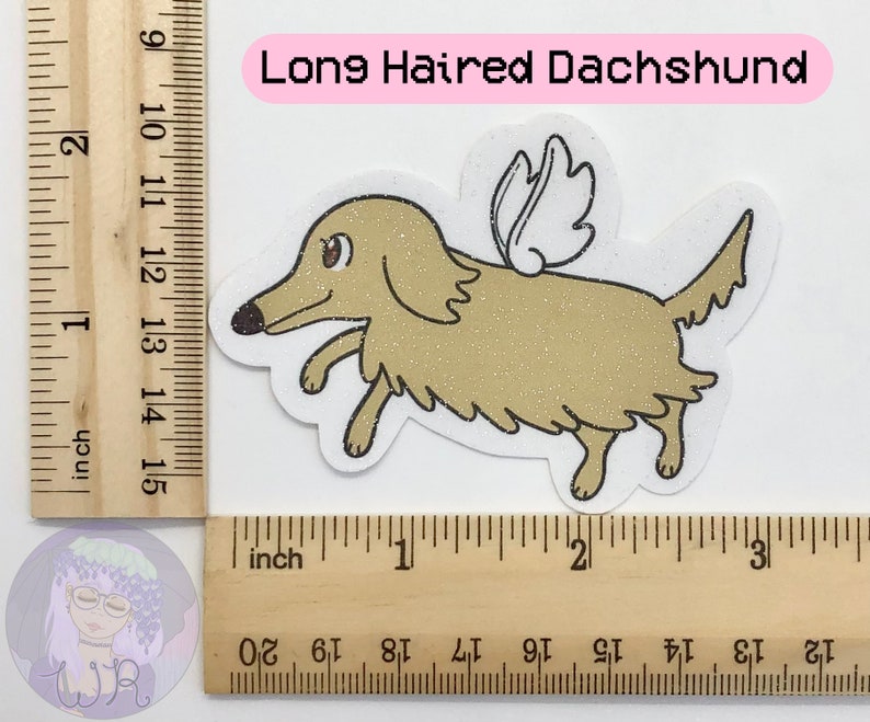 Glitter Dachshund Angel Dogs Vinyl Stickers - Etsy