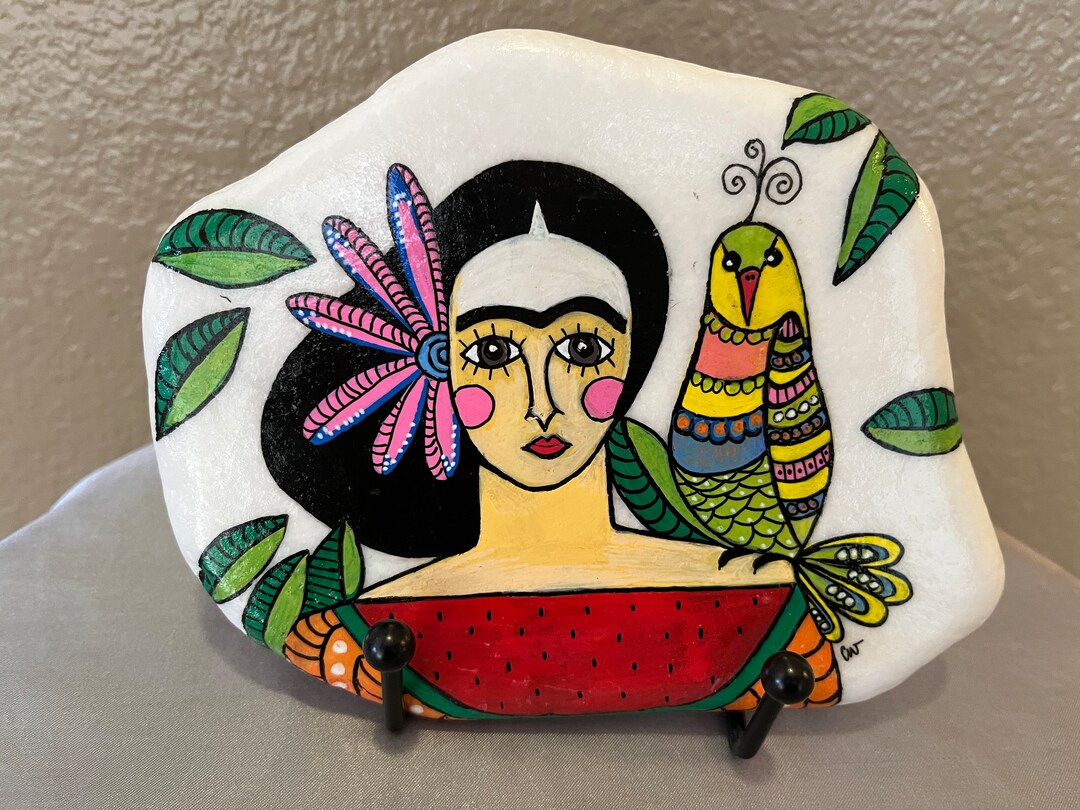 Rock Art Freda Kahlo on Santorini Stone - Etsy