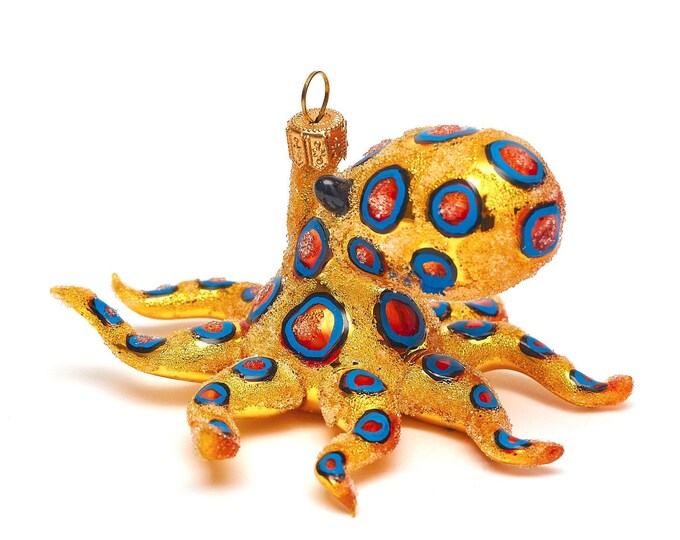 Handmade Glass Octopus Christmas Ornament Collectible Bauble - Etsy