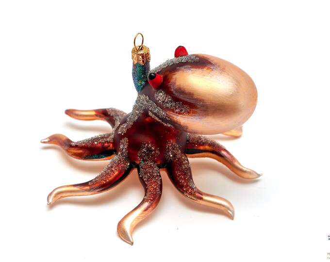 Handmade Glass Octopus, Christmas Ornament, Collectible Bauble - Etsy