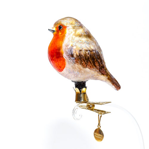 Handmade Glass ROBIN Bird Clip On Christmas Ornament - Etsy
