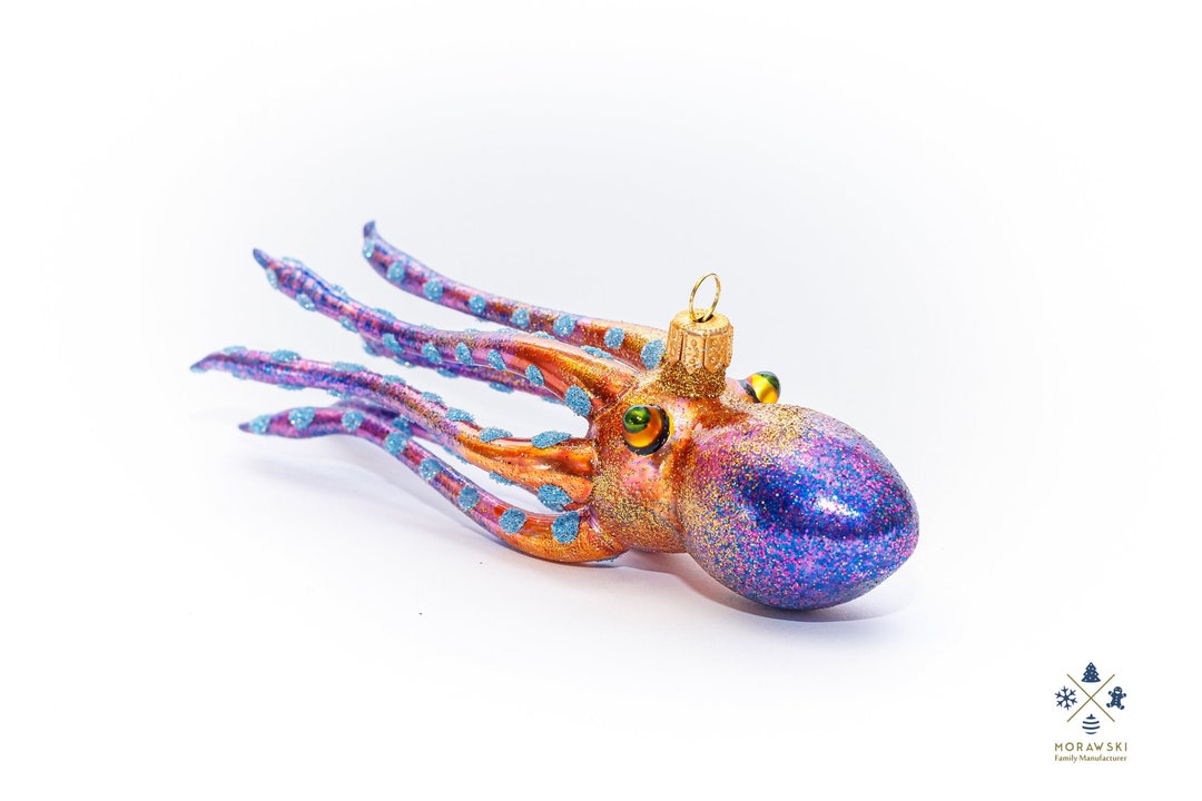 Handmade Glass Octopus, Christmas Ornament, Collectible Bauble - Etsy