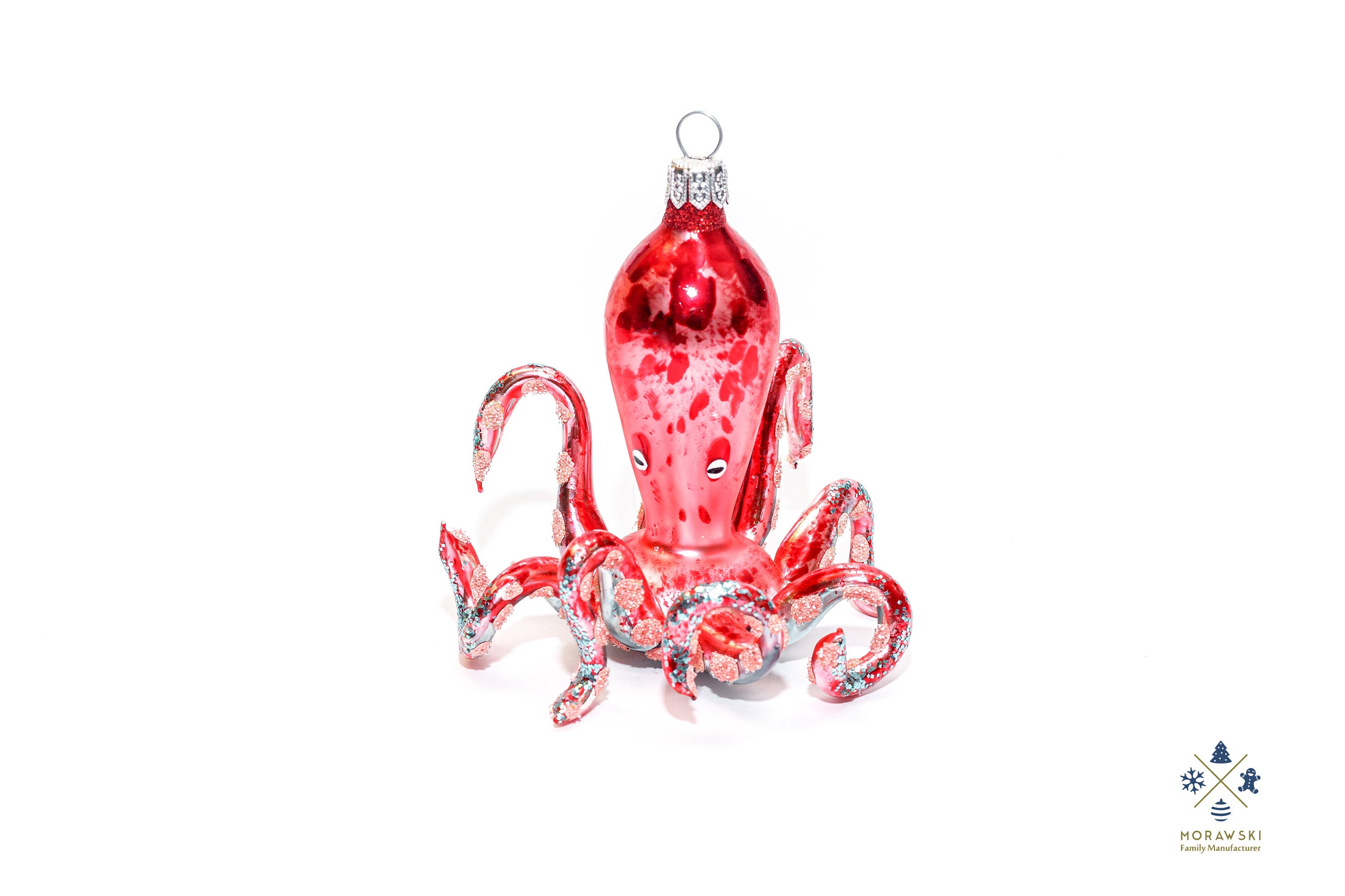 Big Handmade Glass Octopus Christmas Ornament Collectible | Etsy
