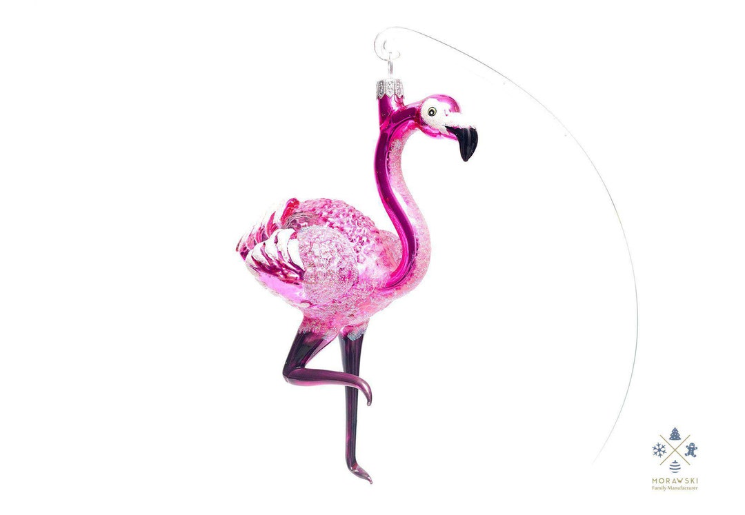 Glass Big Flamingo - Handmade, Glass Christmas Ornament, Made in Polish ...
