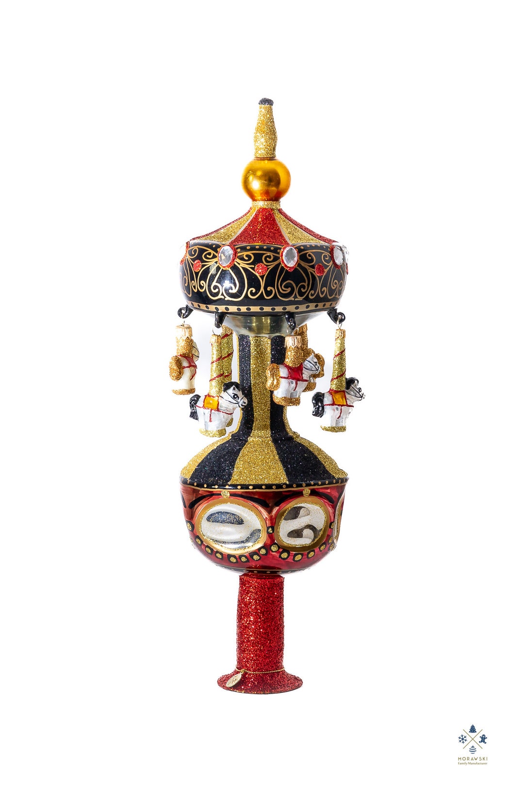 Carousel Tree Topper, Finial Handmade, Glass Christmas Ornament, Also ...