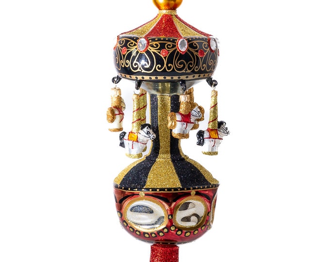 Carousel Tree Topper, Finial - Handmade, Glass Christmas Ornament, Also ...