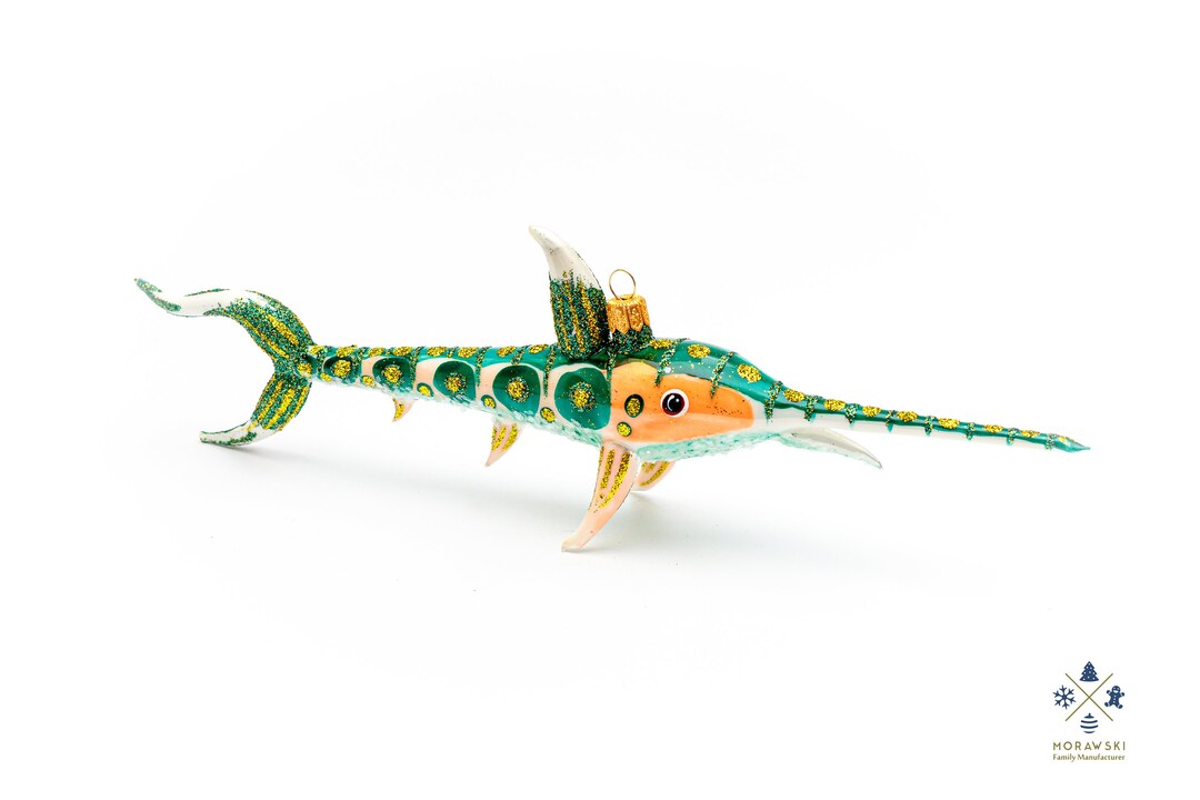 Glass Green Marlin Fish, Ernest Hemingway - Handmade, Glass Christmas ...