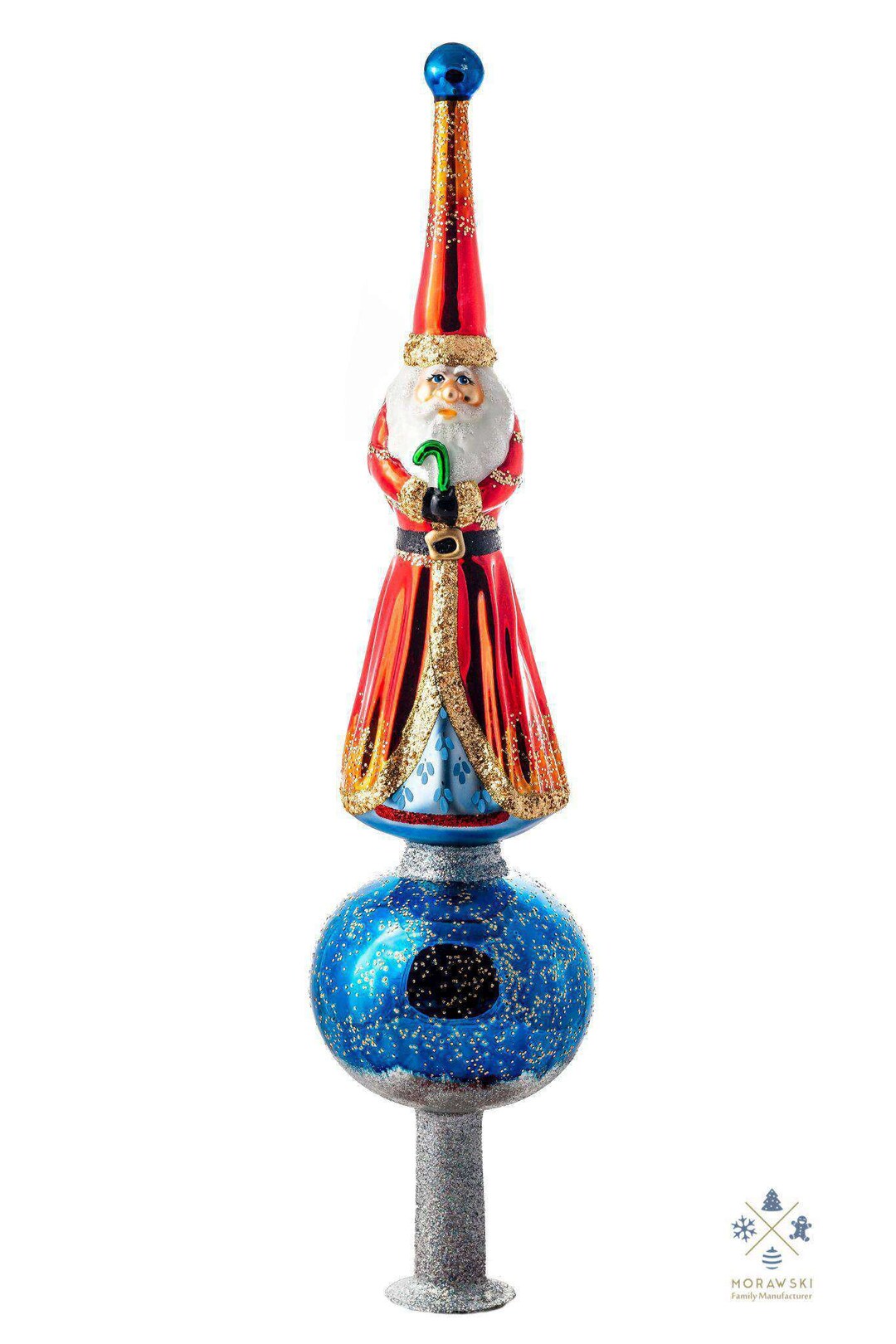 Santa Claus Tree Topper - Handmade, Glass Christmas Ornament, Also ...