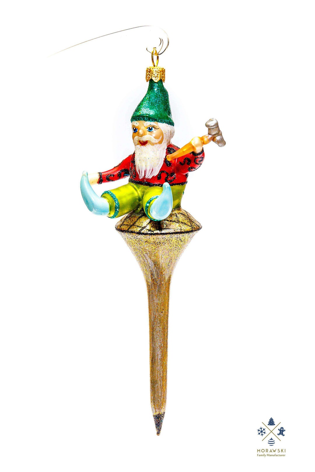 Big Fairy Dwarf on Nail - Handmade, Glass Christmas Ornament, Home ...