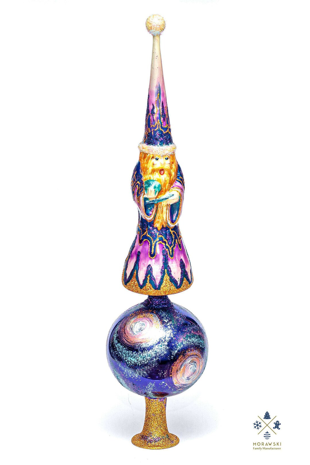 Merlin Wizzard Tree Topper Handmade, Glass Christmas Ornament, Also ...