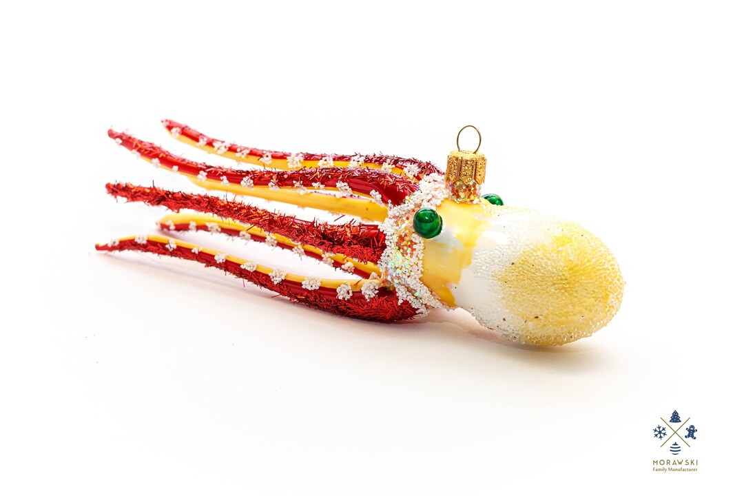 Handmade Glass Octopus, Christmas Ornament, Collectible Bauble - Etsy