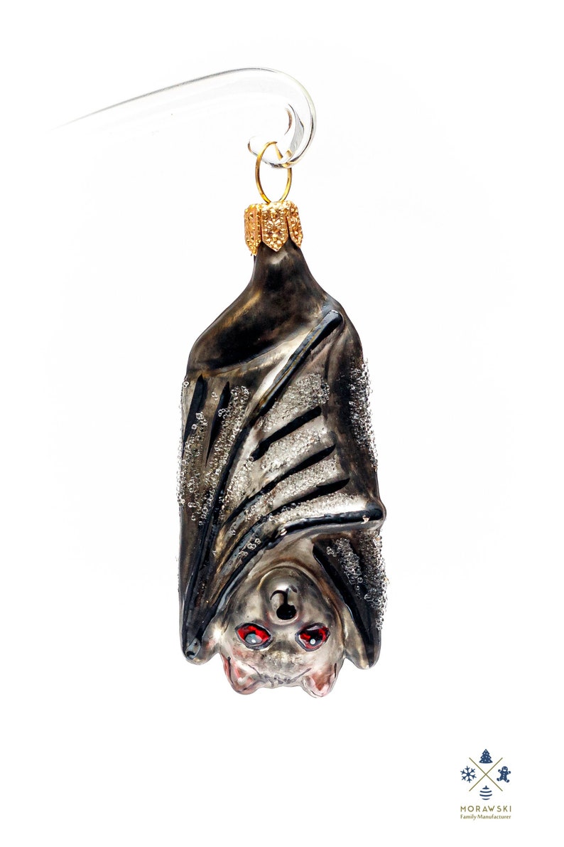 Small Bat Handmade Glass Christmas Ornament Made in Polish | Etsy Sweden