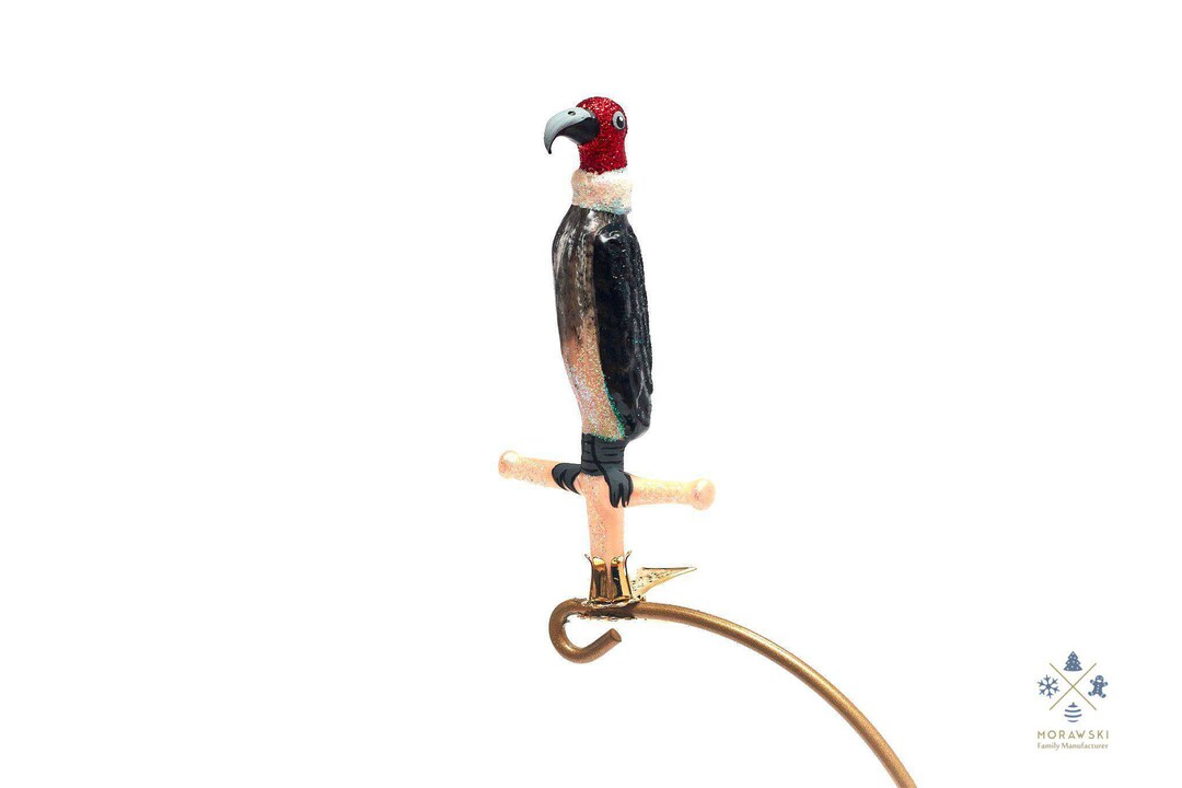Handmade Glass Vulture Sitting on a Bone Clip On, Christmas Ornament ...