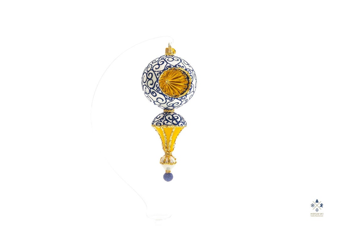 Big Art Deco Ornament With Reflector - Handmade, Glass Christmas ...