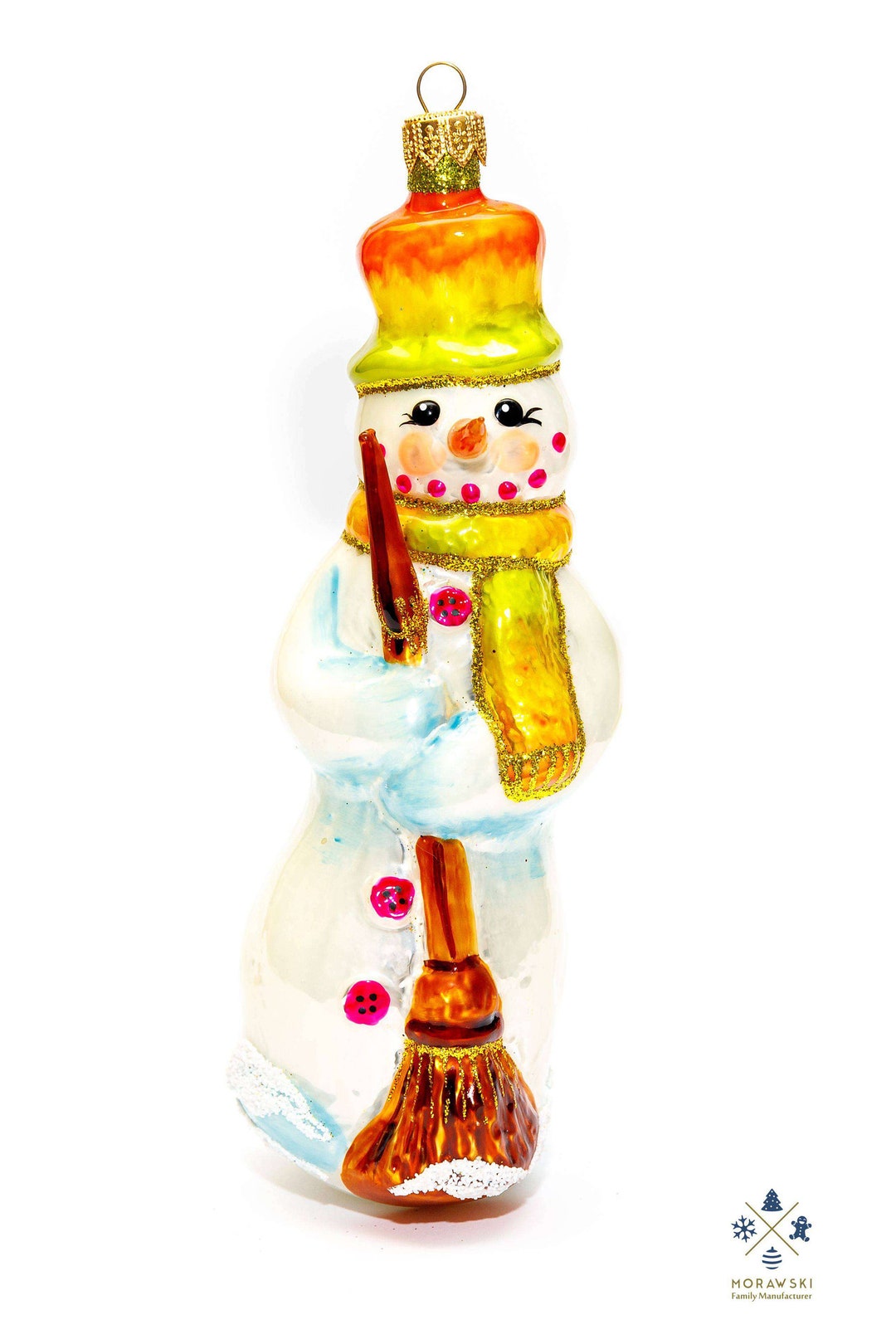 Huge Snowman Glass - Handmade, Glass Christmas Ornament, Made in Polish ...