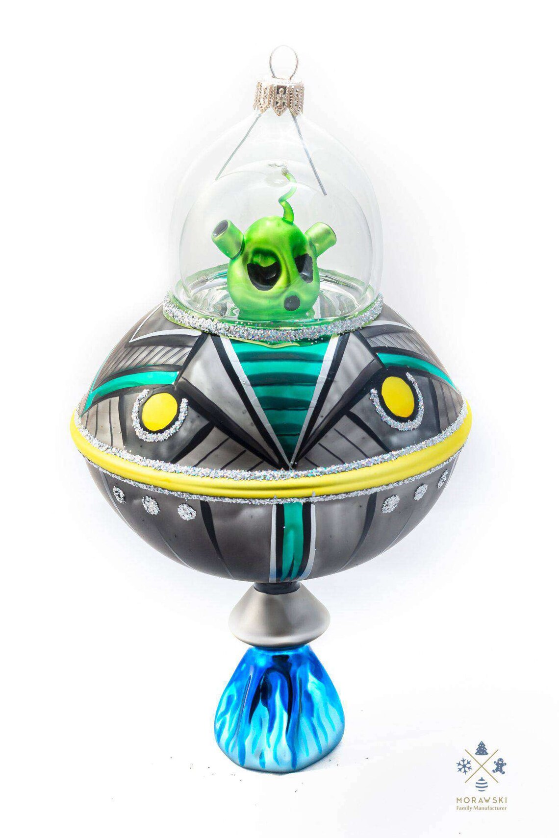 Huge UFO Handmade Glass Christmas Ornament Made in Polish - Etsy
