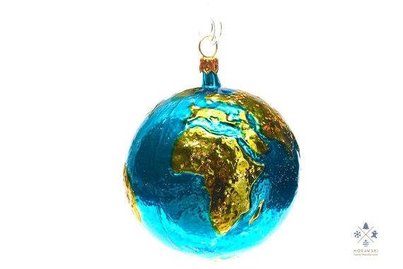 Handmade Glass Earth Christmas Ornament Collectible Bauble | Etsy