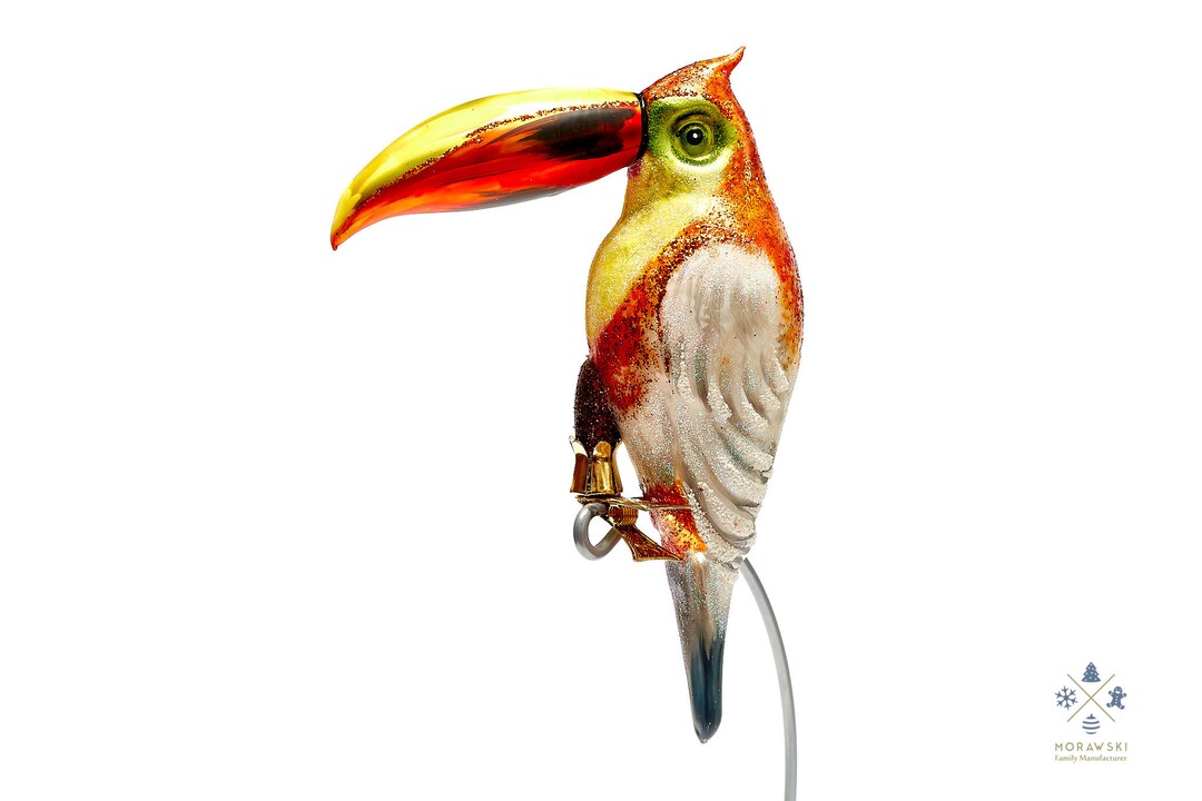 Huge Handmade Glass Toucan Clip On, Christmas Ornament, Collectible ...