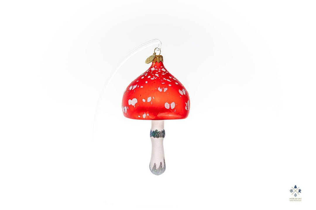 Toadstool Transparent Mushroom 21482 Handmade, Glass Christmas Ornament ...