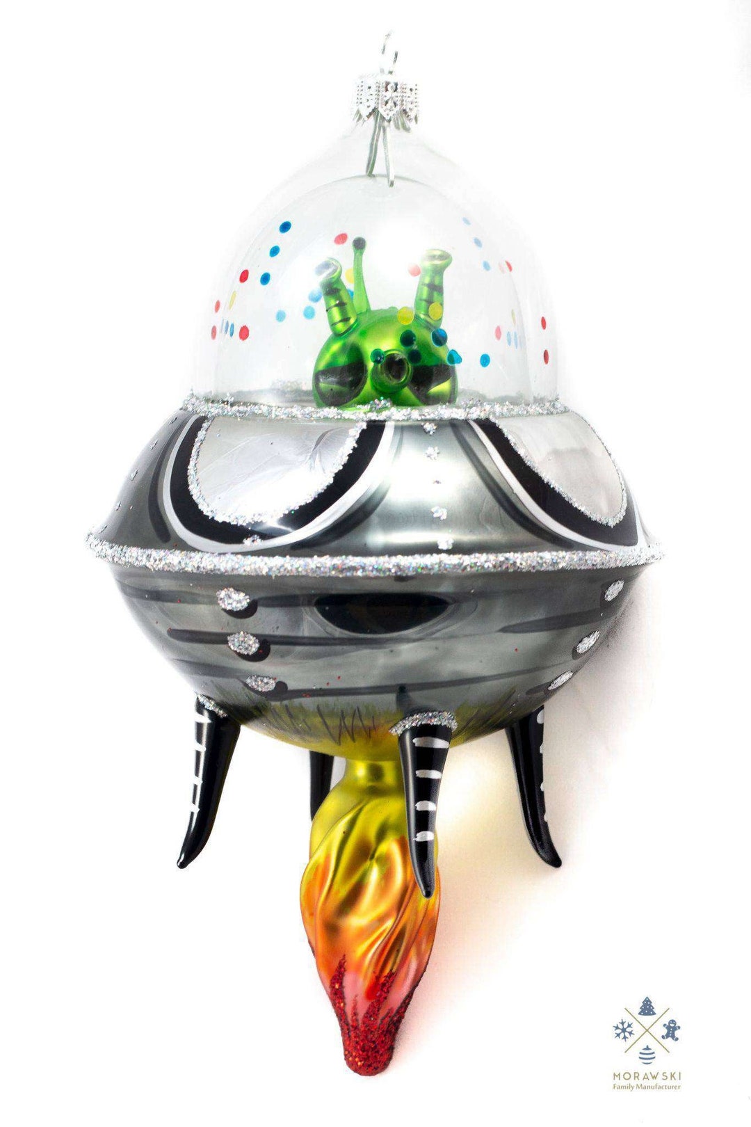 Huge UFO - Handmade, Glass Christmas Ornament, Made in Polish ...