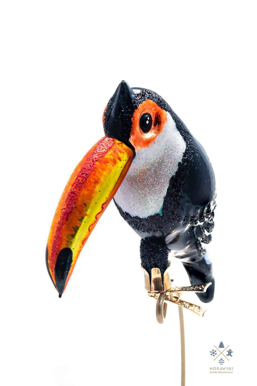 Huge Handmade Glass Toucan Clip On, Christmas Ornament, Collectible ...