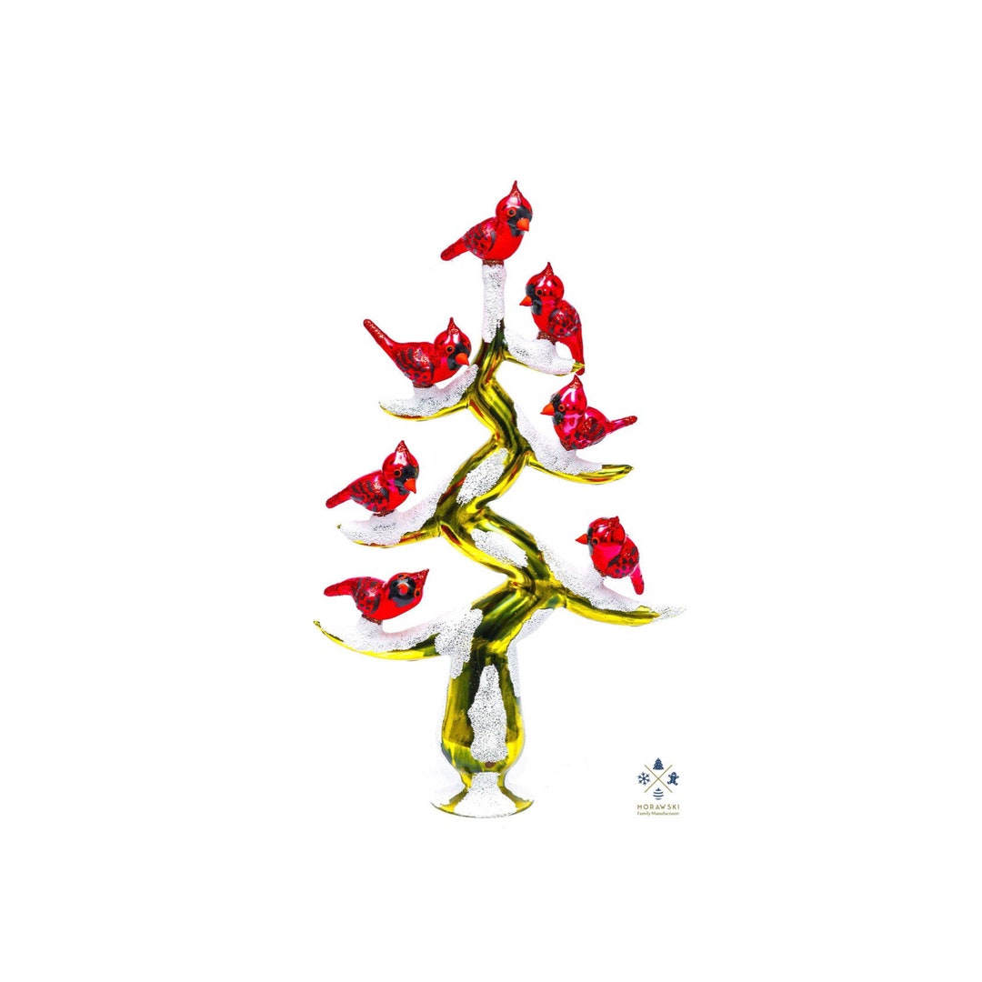 Tree Topper With Cardinals - Glass Christmas Ornament, Made in Polish ...