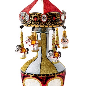 Carousel Tree Topper, Finial Handmade, Glass Christmas Ornament, Also ...