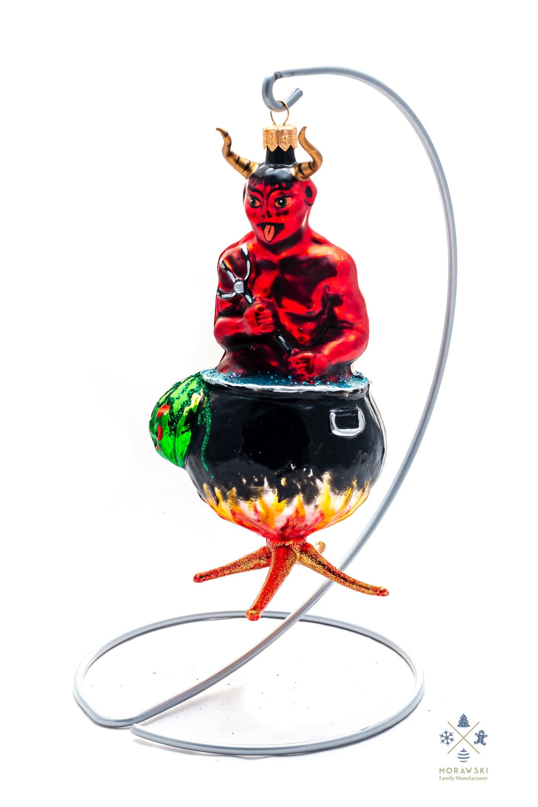 Glass Devil in a Cauldron, Christmas Ornament, Collectible Bauble - Etsy