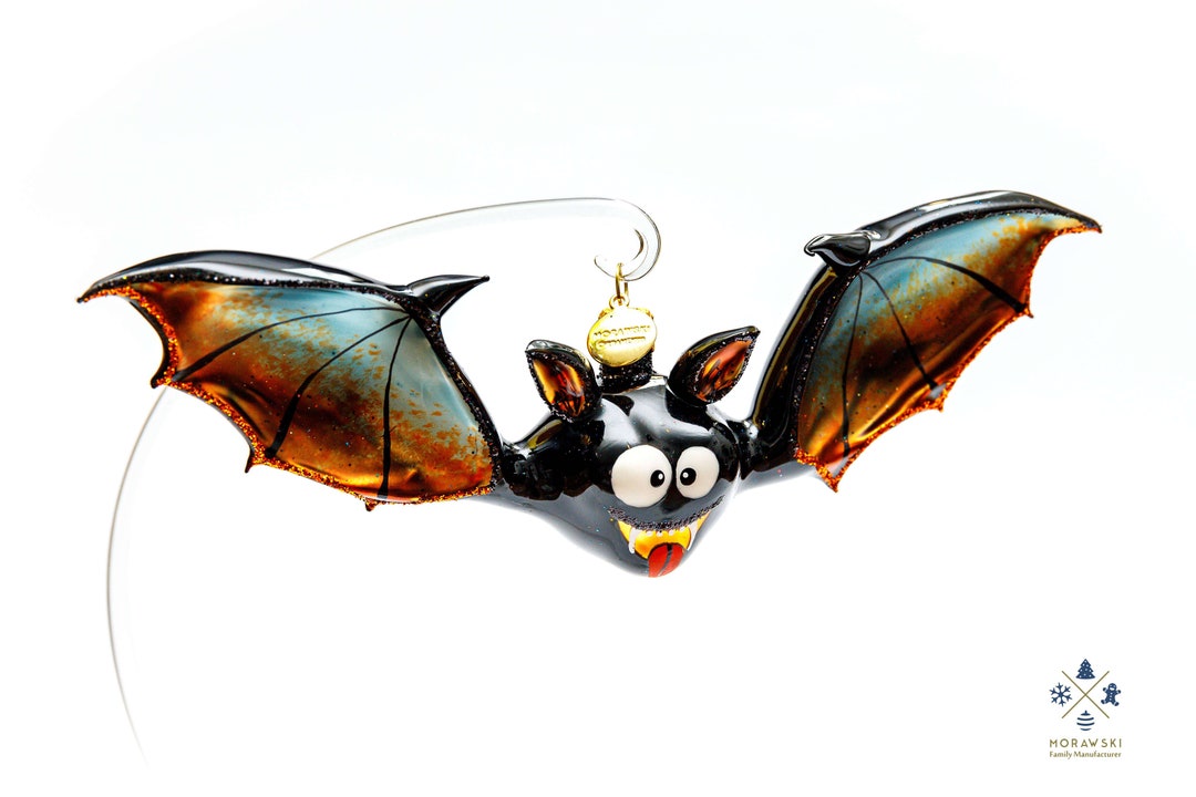 Huge Free-blown Bat - Handmade, Glass Christmas Ornament, Made in ...