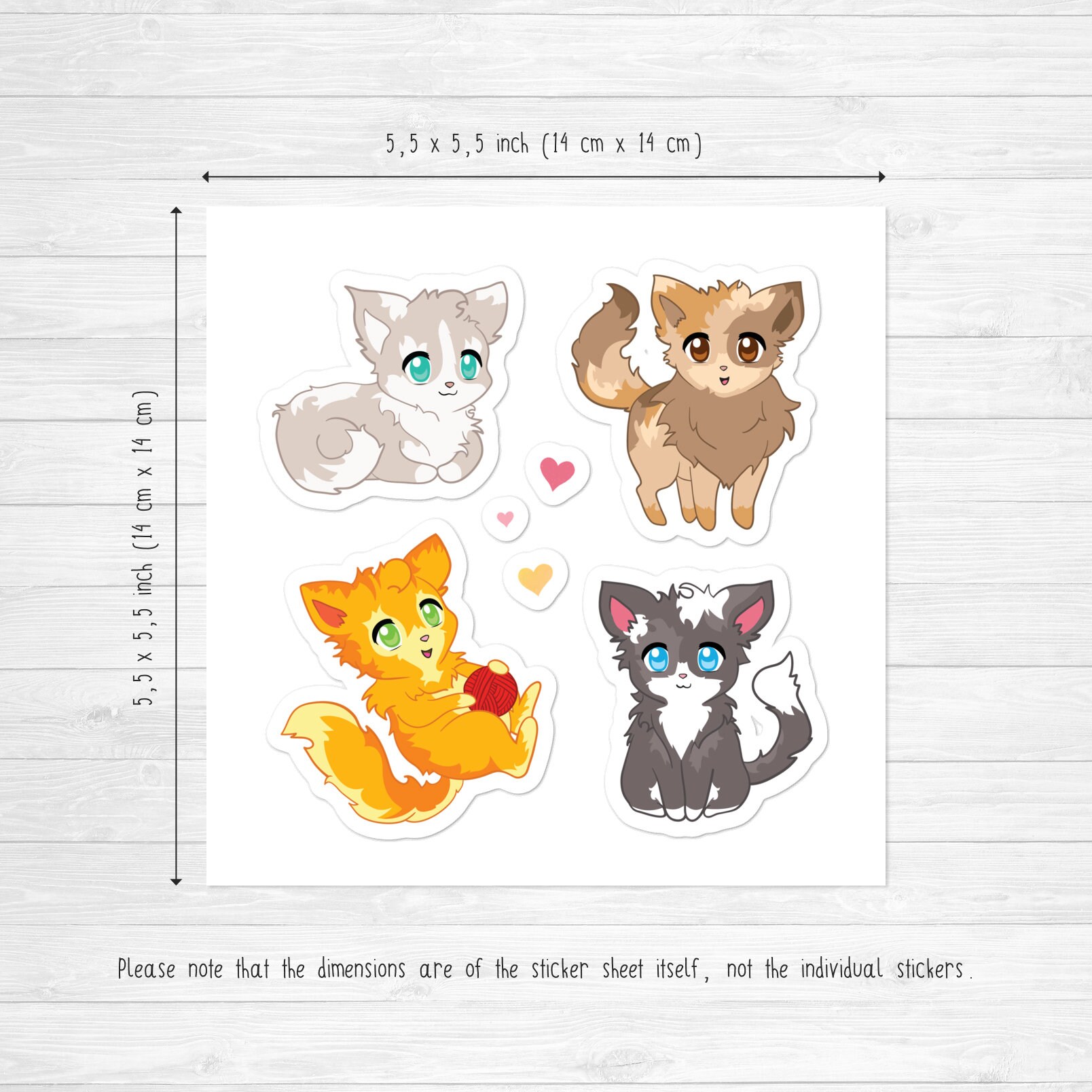Cute Kawaii Cat Stickers | Cat Sticker Sheet, Cute Stickers, Gift Ideas ...